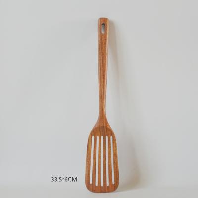 Cina Tek di legno degli utensili della cucina dell'acacia sei spatole di legno della maniglia lunga del pezzo in vendita