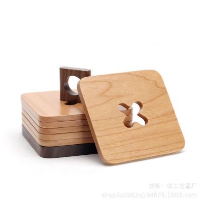 Cina Stuoie di posto di legno del faggio degli utensili da cucina del quadrato su ordinazione di legno cachi dell'isolamento in vendita