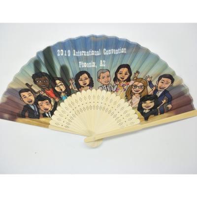 Cina Piegatura stampata su ordinazione del fan spagnolo di Mini Bamboo Silk Fabric Hand del regalo di nozze del partito in vendita