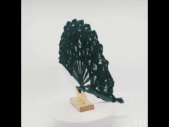 Ventaglio di bambù fatto a mano del pizzo del fan parteggiato doppio 21cm 27cm per il favore di nozze