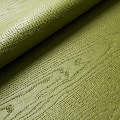 China Olive Green Oak PVC Furniture Vinyl Wrap Eco Friendly 3D Embossed Surface Wrap Foil for sale