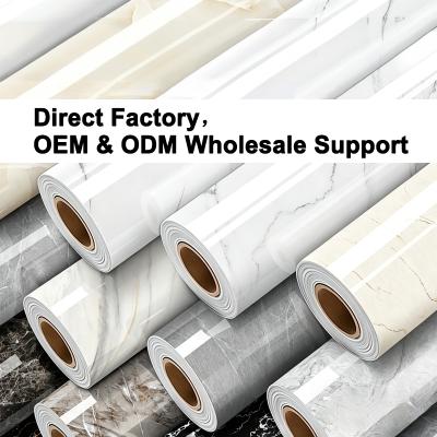 China 0.10mm-0.18mm Thickness Marble Vinyl Wrap PVC Decorative Film For Kitchen Worktop for sale