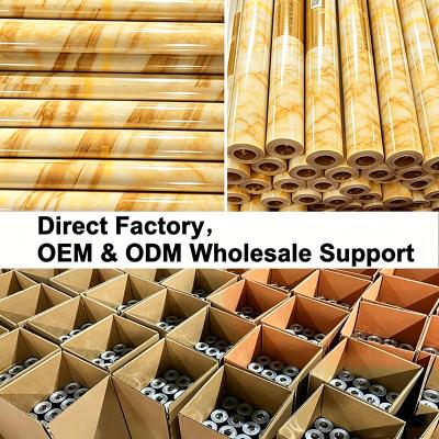 China 0.13mm–0.5mm Yellow Marble PVC Decorative Film High Gloss Marble Furniture Wrap for sale
