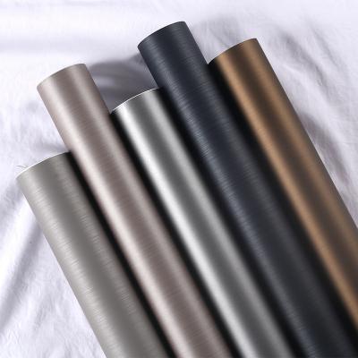 China Metallic PVC Film for Interior Design: Brushed Foil for Cabinets & Wardrobes for sale