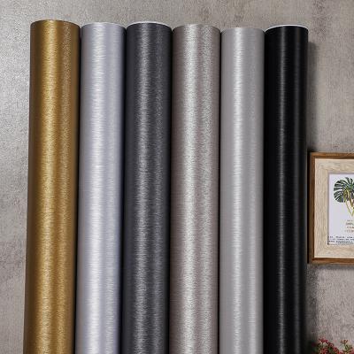 China Brushed Finish Metallic PVC Film Decorative Foil For Premium Cabinet Doors for sale