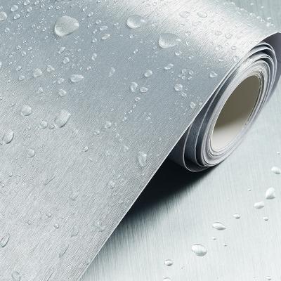 China Metallic PVC Film: Brushed Texture Decorative Foil for Modern Furniture & Cabinets for sale