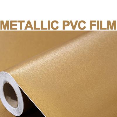 China PVC Material Brushed Metal Vinyl Wrap For Cabinet Furniture Lamination Customized Width for sale