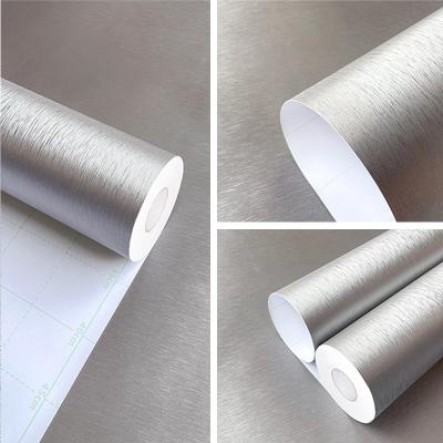 China 0.10-0.60mm Metallic PVC Film Rolls Brushed Aluminum Thermoplastic Foil for Furniture for sale
