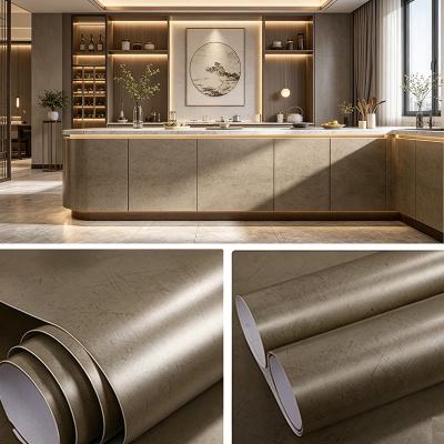China Anti Fingerprint PVC Brushed Metallic Vinyl Wrap For Modern Furniture Lamination for sale