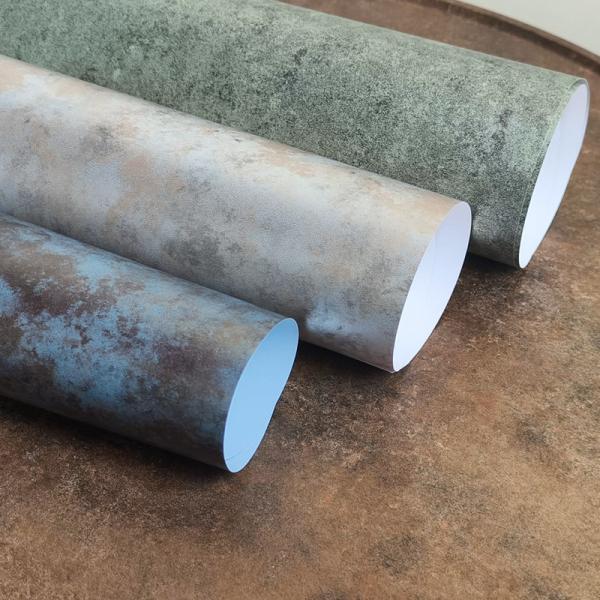 Quality Vintage Green Stone PVC Decorative Foil Luxury Textured Surface Wrap Film 50-1000m for sale