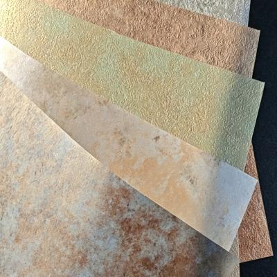 China Rustic Patina Copper Tone PVC Decorative Film 3D Textured Surface PVC Furniture Foil for sale