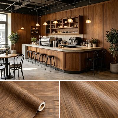 China Wood Grain PVC Vinyl Film Private Label Furniture Decorative Foil 100m 150m 200m/Roll for sale