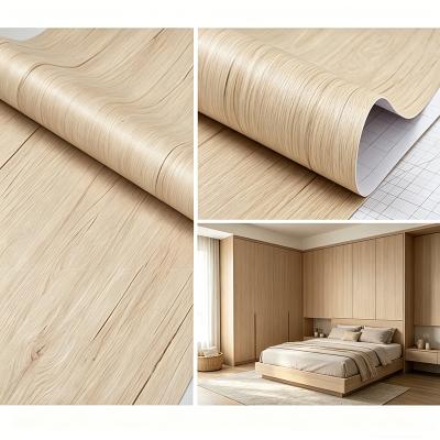 China Textured Wood Grain PVC Decorative Foil Anti Yellowing Matte Finish For Wall Panels for sale