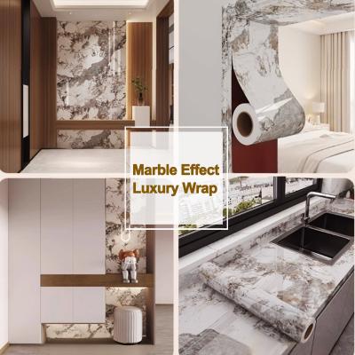 China Customizable Marble Effect Wrap PVC Film 3D High Gloss Stone Foil For Interior Decor for sale