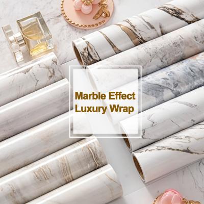 China Marble Effect PVC Decorative Film Waterproof Eco Friendly For Wall Ceiling Panels for sale