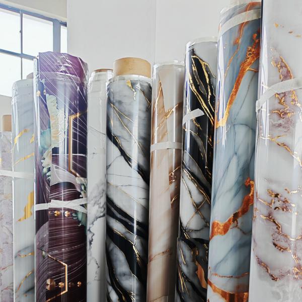 Quality Anti Scratch Marble Effect Self Adhesive Film Micro Crystalline Foil For Wall Panel Decor for sale