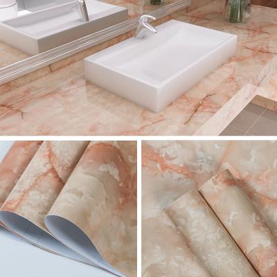China Impact Resistance Marble PVC Film Fire Retardant Stone Foil For Hotel Office Renovation for sale