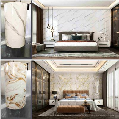 China High Gloss Marble Effect PVC Laminate Film Custom Thickness for Architectural Surface for sale