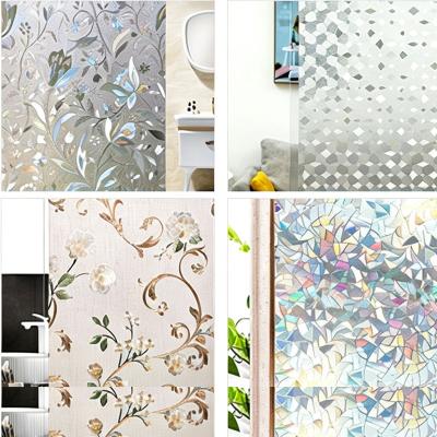 China UV Blocking Patterned Glass Decorative Film Water Activated Stained Glass Privacy Film for sale