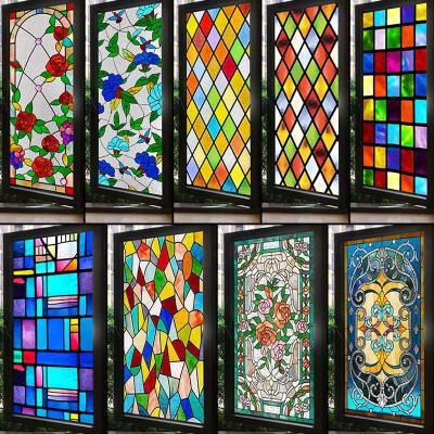China Eco Friendly Stained Glass Decorative Film Reusable Static Cling Privacy Window Sticker for sale