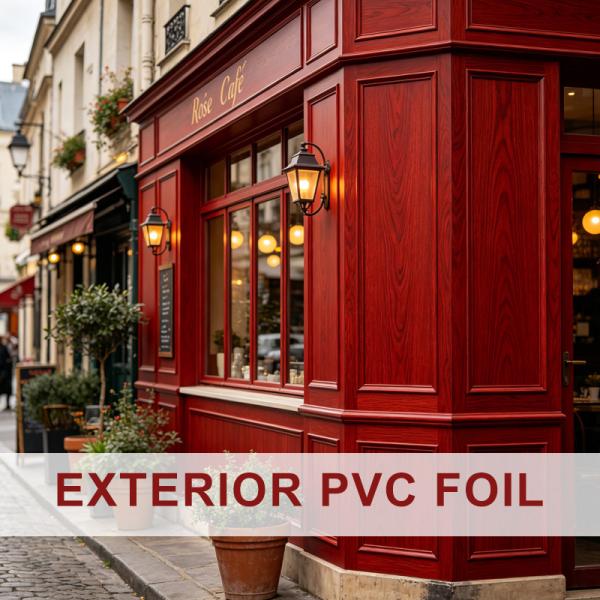 Quality Anti UV Exterior PVC Foil Weatherproof Self Adhesive Wrap For Furniture Architectural for sale