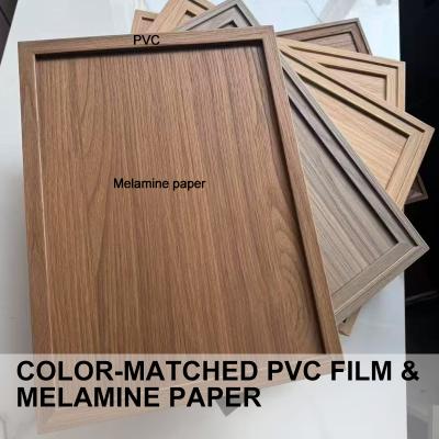 China 0.12mm-0.45mm Thick PVC Overlay Film Melamine Paper Decorative Foil for Projects for sale