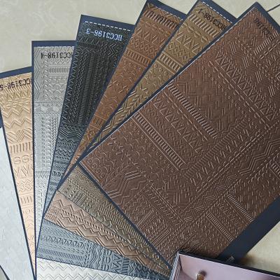 China Antique Patina Metallic PVC Film | Geometric Totem Texture Foil for Interiors for sale