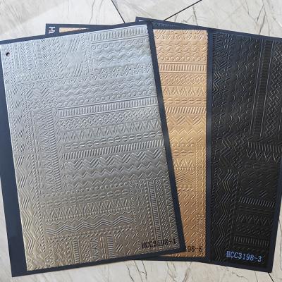 China Bohemian Tribal Geometric PVC Film | Ethnic Embossed Overlay for Furniture for sale