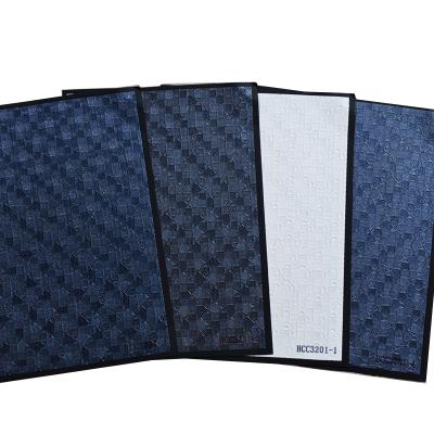 China Diamond Woven Textile PVC Film Roll | Geometric Fabric Pattern Wall Panel Wrap for sale