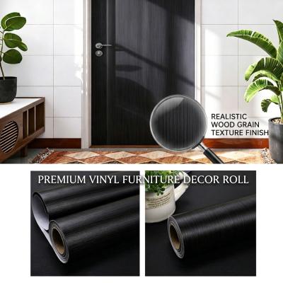 China Eco Friendly PVC Self Adhesive Wood Grain Vinyl Furniture Decor Wrap 100-500m/Roll for sale