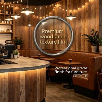 China Precision Cutting Wood Finish Vinyl Wrap PVC Furniture Film Self Adhesive For DIY Makeover for sale