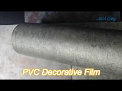 rustic patina copper tone pvc decorative film 3d textured surface pvc furniture foil