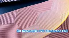 3D Geometric PVC Membrane Foil: Matte Textured Film for Vacuum Press Panels