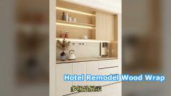 Dark Wood Grain PVC Architectural Film Heavy Duty Hospitality Remodeling Wrap
