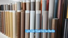 Light Oak Wood Foil for Nordic Kitchen Fronts | 2D Lamination & Pressing Vinyl