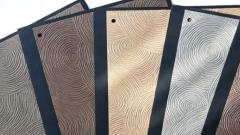 Textured Metallic Tree Ring Annular Pattern PVC Foil for Furniture & Wall Panels