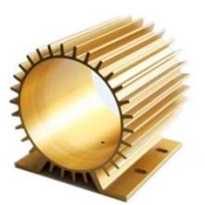 Cina Quadrato piano rotondo d'anodizzazione dorato del dissipatore di calore vuoto dell'estrusione in vendita