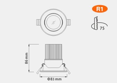 Cina LA SOSTITUZIONE DIRETTA LED di gray di alluminio della PANNOCCHIA il LED Tridonic di 12W 83diameter GIÙ SI ACCENDE in vendita