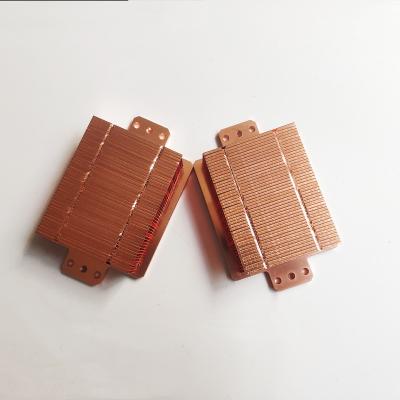 China Disipador de calor consolidado electrochapado de la aleta de la placa fría, pequeño disipador de calor ligero llevado de cobre de la CPU en venta