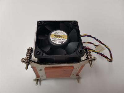 China C1100 Strips Square Heat Sink With Round Fan Cooper Base for sale
