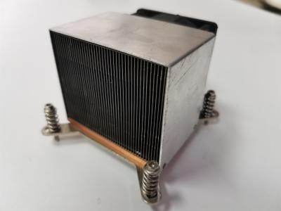 China C1100 Strips Square Heat Sink With Round Fan Cooper Base for sale