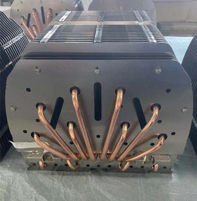 Cina Dissipatore di calore di alluminio del condotto termico dell'aletta di nichelatura ad alta densità del nero 500W con Heatpipe di rame in vendita