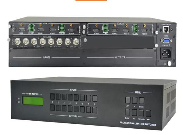 Commutateur de matrice vidéo pour les entrées et sorties 4/4 jusqu'à 4Kx2k 60Hz