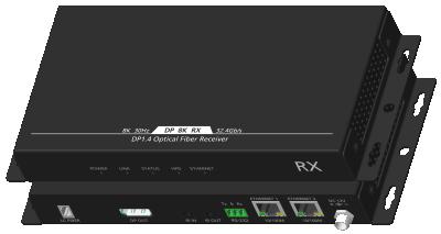 China 8K DP1.4 Fiber Optic Extender Over Single-Mode Fiber With Bidirectional IR And RS232, 1.5 km for sale