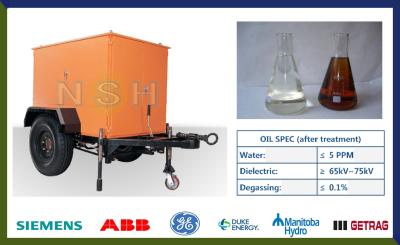 중국 도로용으로 알맞은 진공 변압기유 정화기 1800Liters / 시간 포터블 판매용