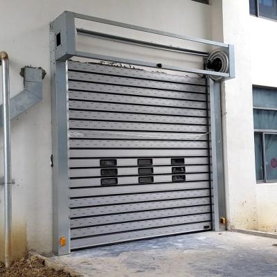 China High Speed Turbo Garage Door 0.75KW-1.5KW Spiral Rolling Door With Galvanized Frame for sale