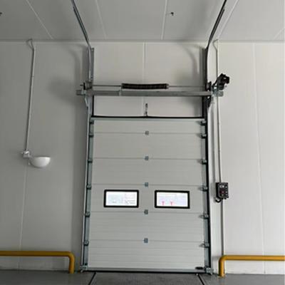 China 12m-Wide 8m-High Automatic Steel Rolling Industrial Sectional Overhead Door For Facility Access for sale