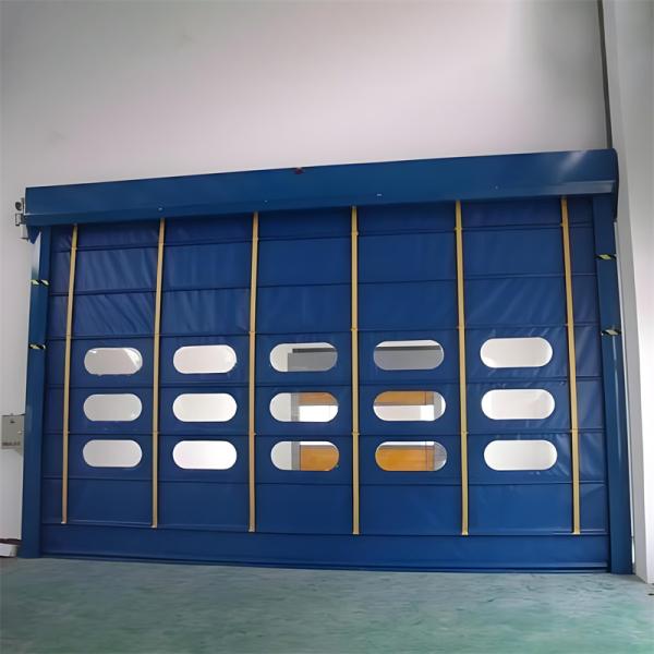Quality Wind Resistance Class 6 High Speed Stacking Door Adjustable Speed 0.6-1.2 m/s PVC Door Curtain 0.8-1.2 mm for sale