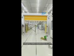 industrial high speed door with enhanced safety for internal factory passages