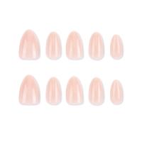 China Nude Solid Color Press On Nails MSDS Approval Almond Nails Medium for sale